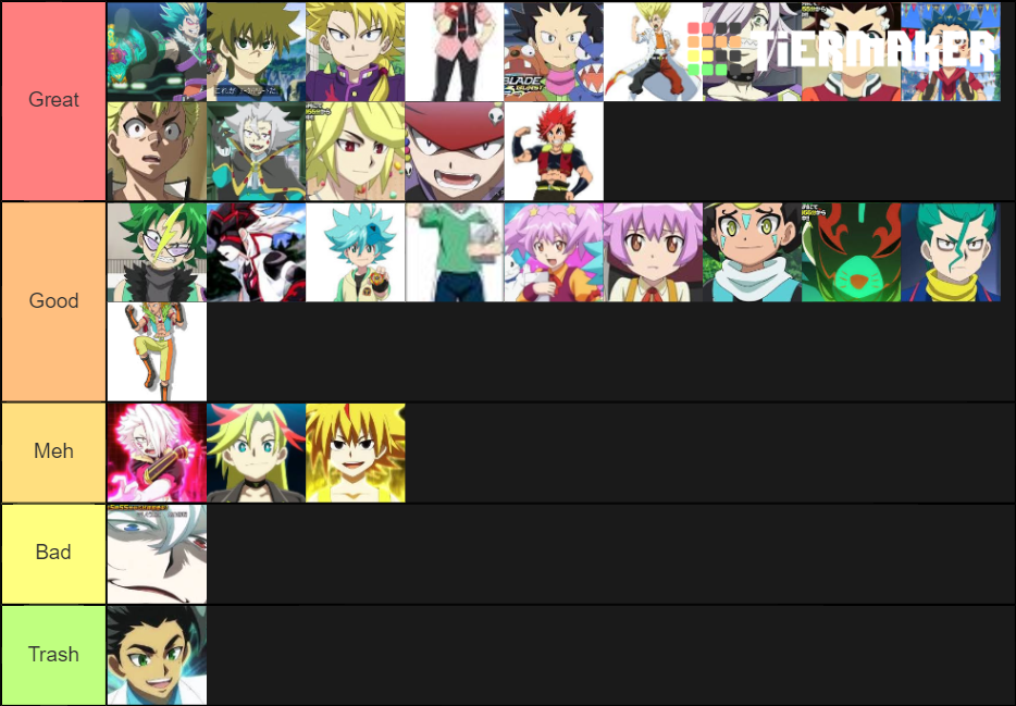 Beyblade Burst charecters Tier List (Community Rankings) - TierMaker