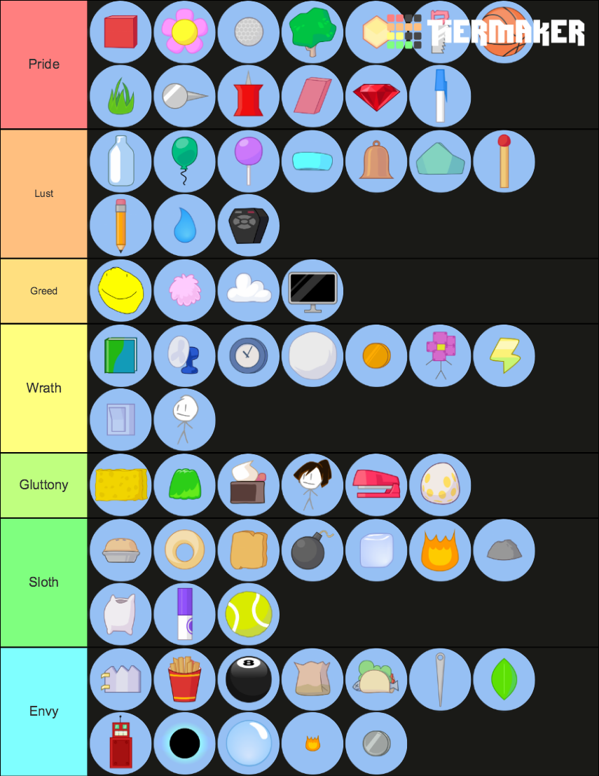 BFB/TPOT Ultimate Character Tier List (Community Rankings) - TierMaker