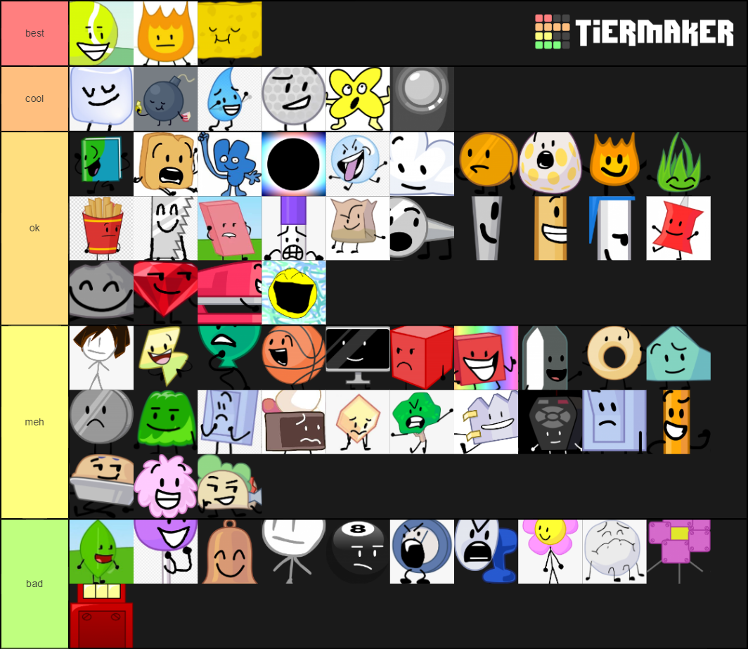 bfdi Tier List (Community Rankings) - TierMaker