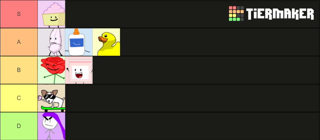 BFDI Mini Tier List (Community Rankings) - TierMaker
