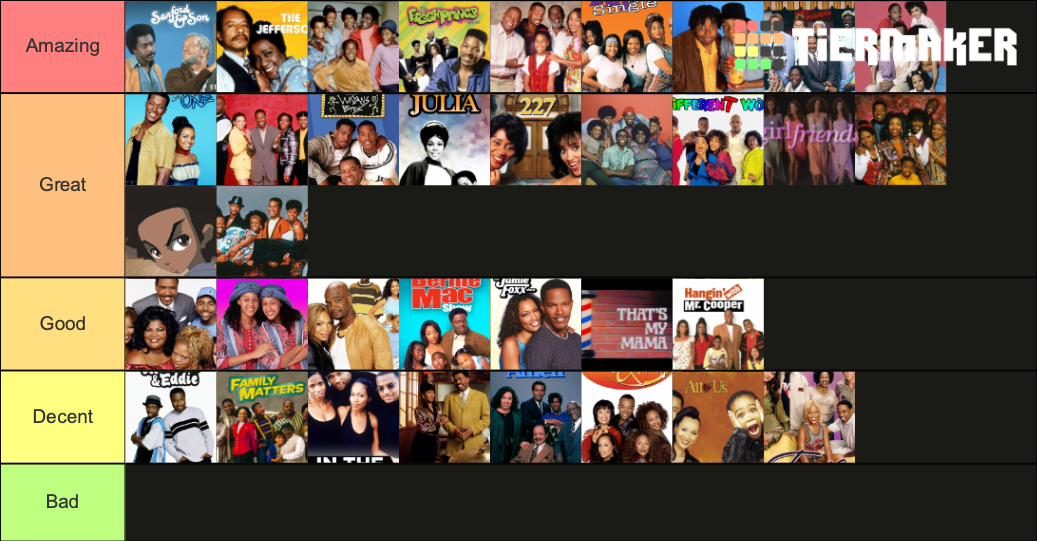 Black Sitcoms Tier List (Community Rankings) - TierMaker