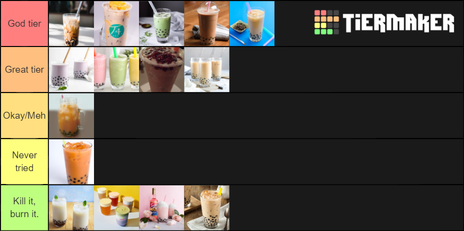 Boba Tea Flavors Tier List (Community Rankings) - TierMaker