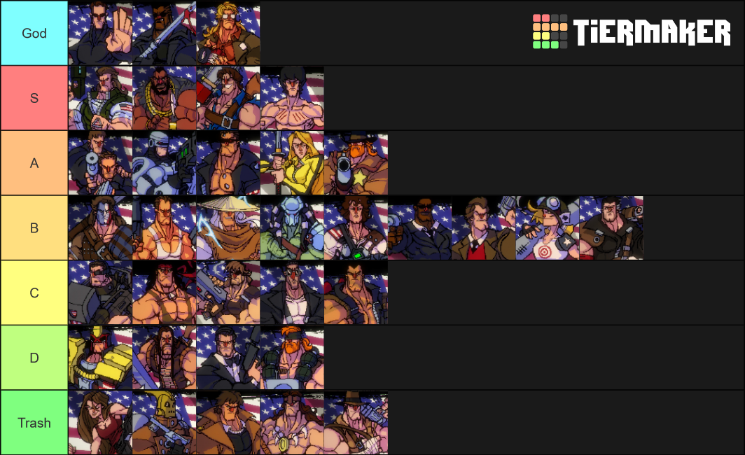 Broforce Bros Tier List (Community Rankings) - TierMaker