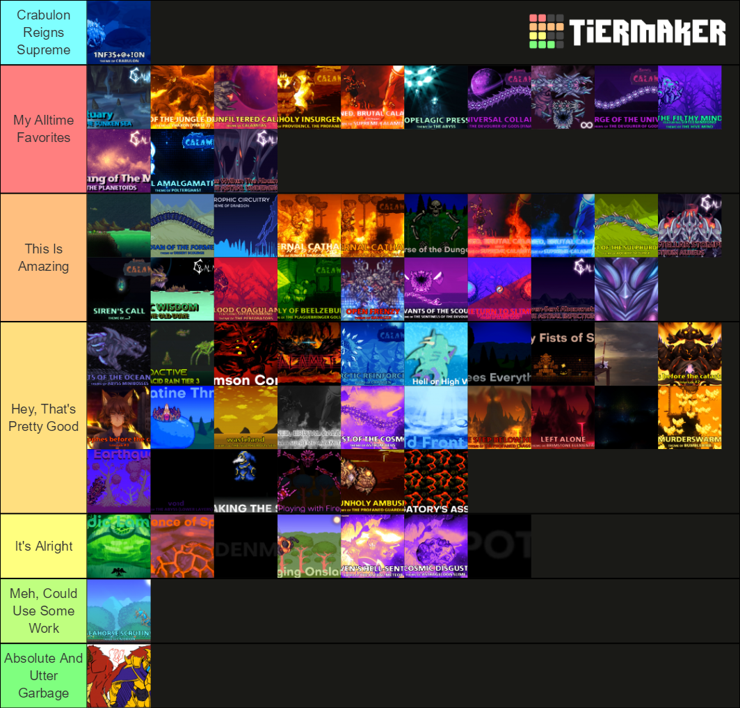 Calamity Soundtrack (+Modded Vanilla and Scrapped) Tier List (Community ...