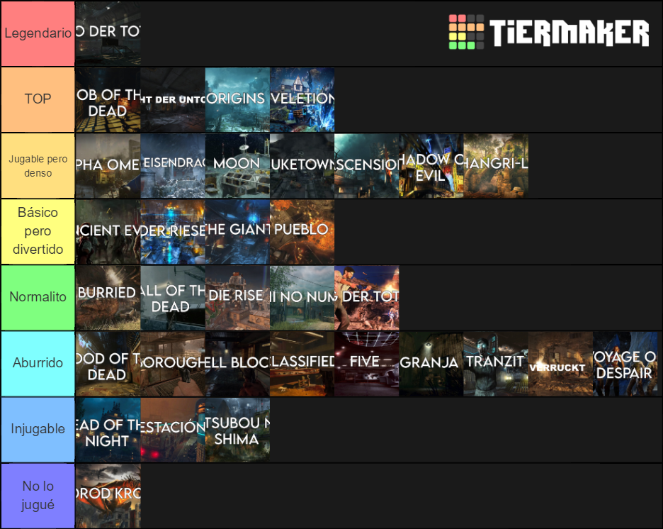 Call of Duty Zombie Maps Tier List (Community Rankings) - TierMaker