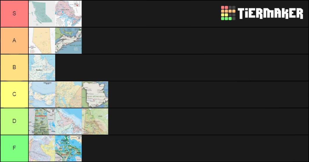 Canada Provinces and Territories Tier List (Community Rankings) - TierMaker