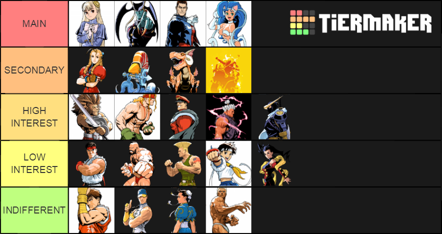 Capcom Fighting Evolution/Jam Tier List (Community Rankings) - TierMaker