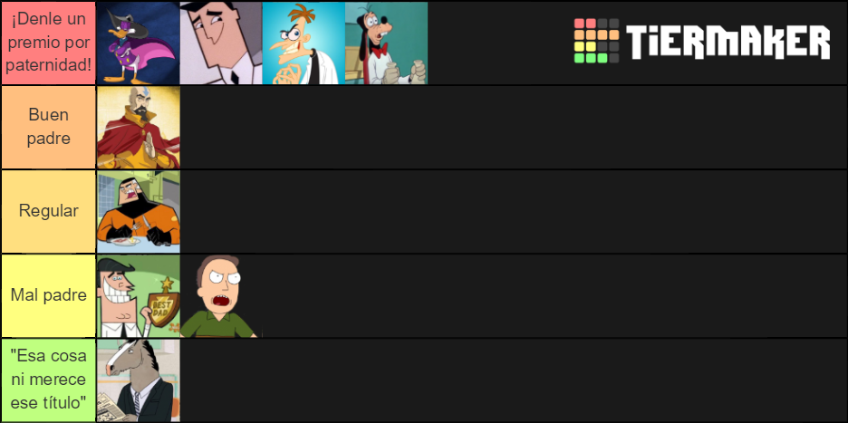 Cartoon Dads Tier List (Community Rankings) - TierMaker