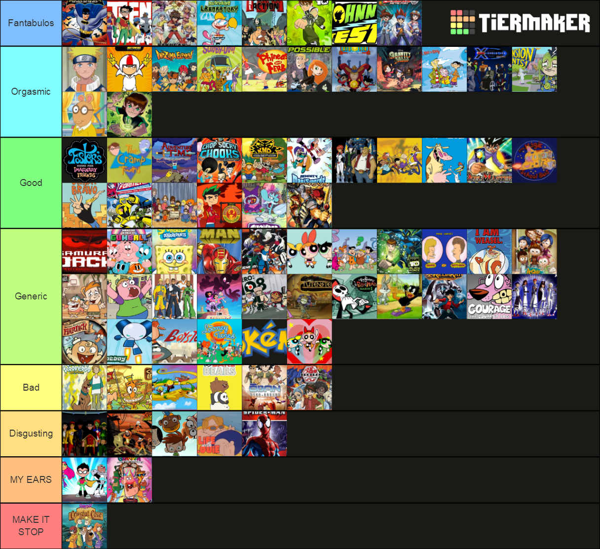 Cartoon Intros Tier List (Community Rankings) - TierMaker
