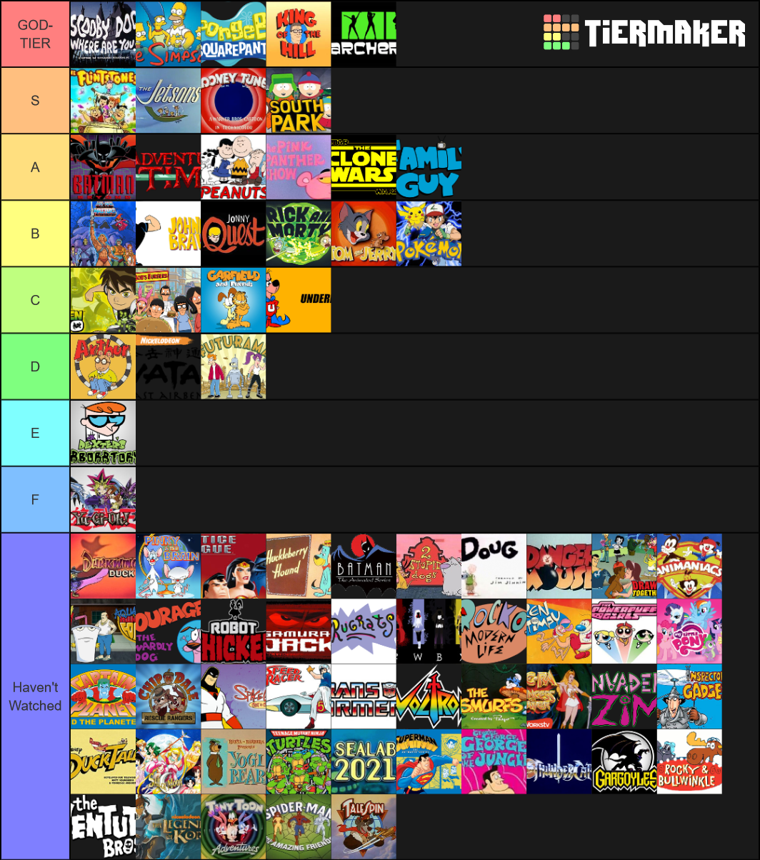 75 Greatest Cartoons Tier List (Community Rankings) - TierMaker