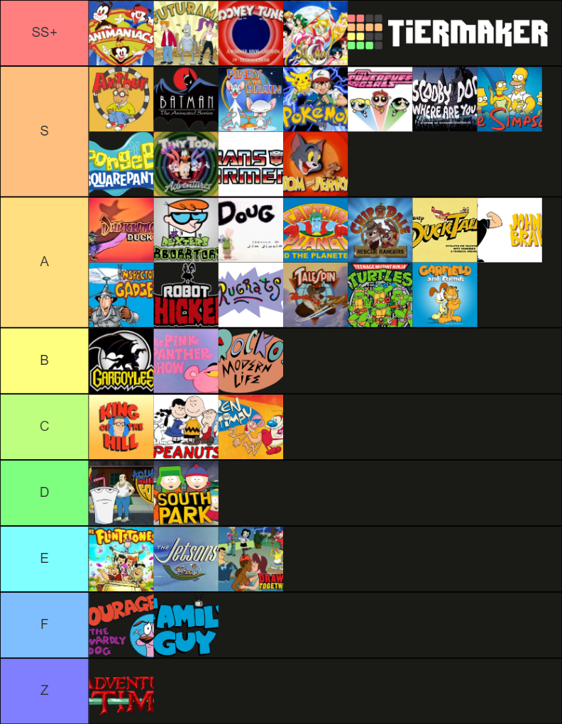 75 Greatest Cartoons Tier List (Community Rankings) - TierMaker