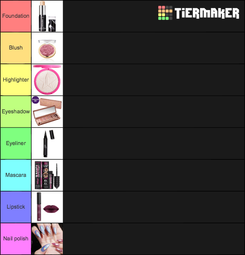 Choose your makeup Tier List (Community Rankings) - TierMaker