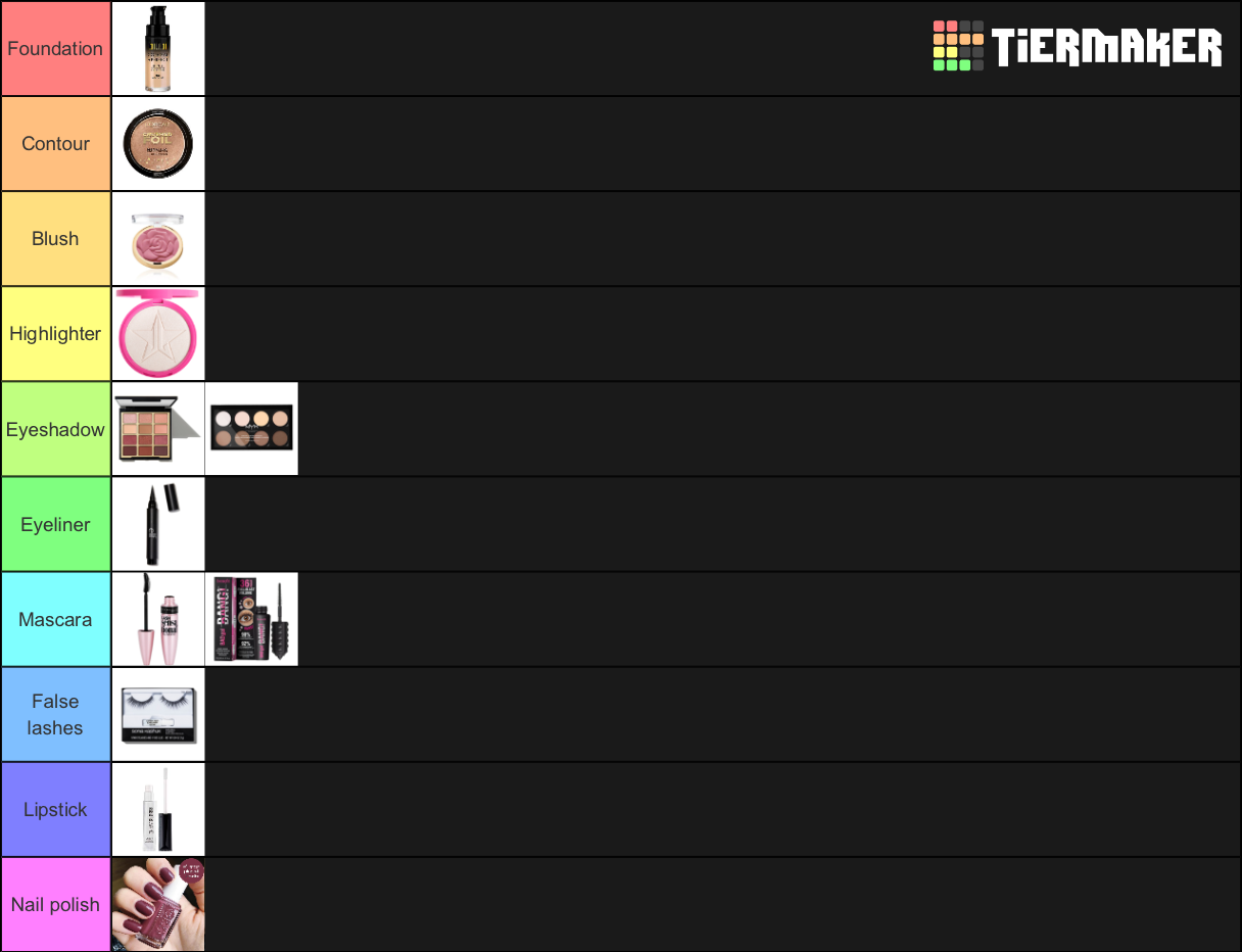 Choose your makeup Tier List (Community Rankings) - TierMaker
