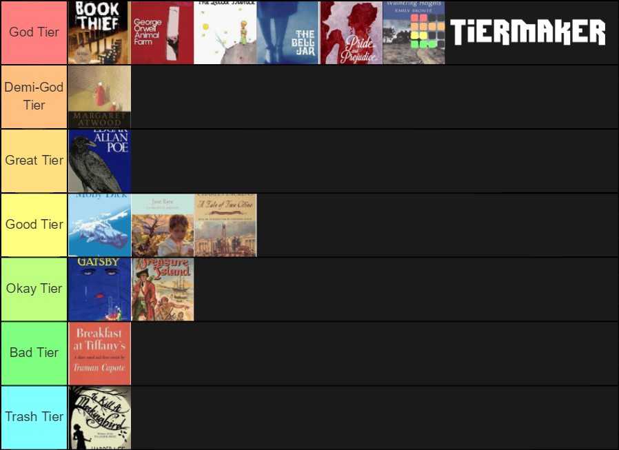 Classic Books Tier List (Community Rankings) - TierMaker