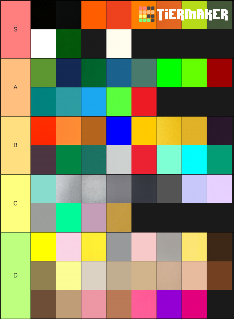 color shade Tier List (Community Rankings) - TierMaker