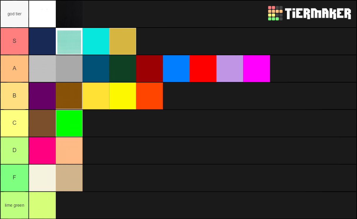 color Tier List (Community Rankings) - TierMaker