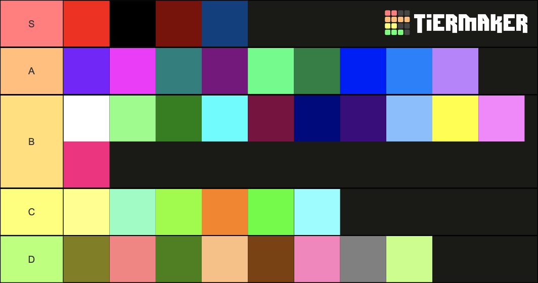 Color Tier List (Community Rankings) - TierMaker