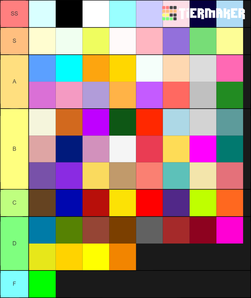 colours Tier List (Community Rankings) - TierMaker