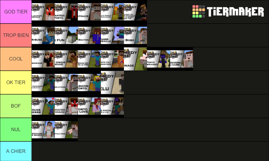 Comedy Cube Tier List (Community Rankings) - TierMaker