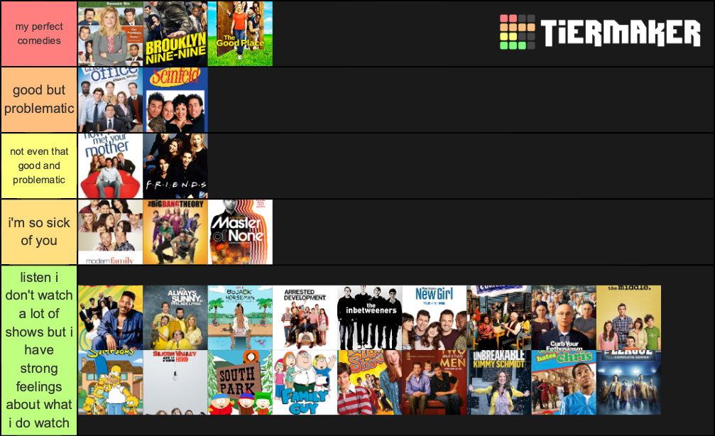 Comedy Series Tier List (Community Rankings) - TierMaker