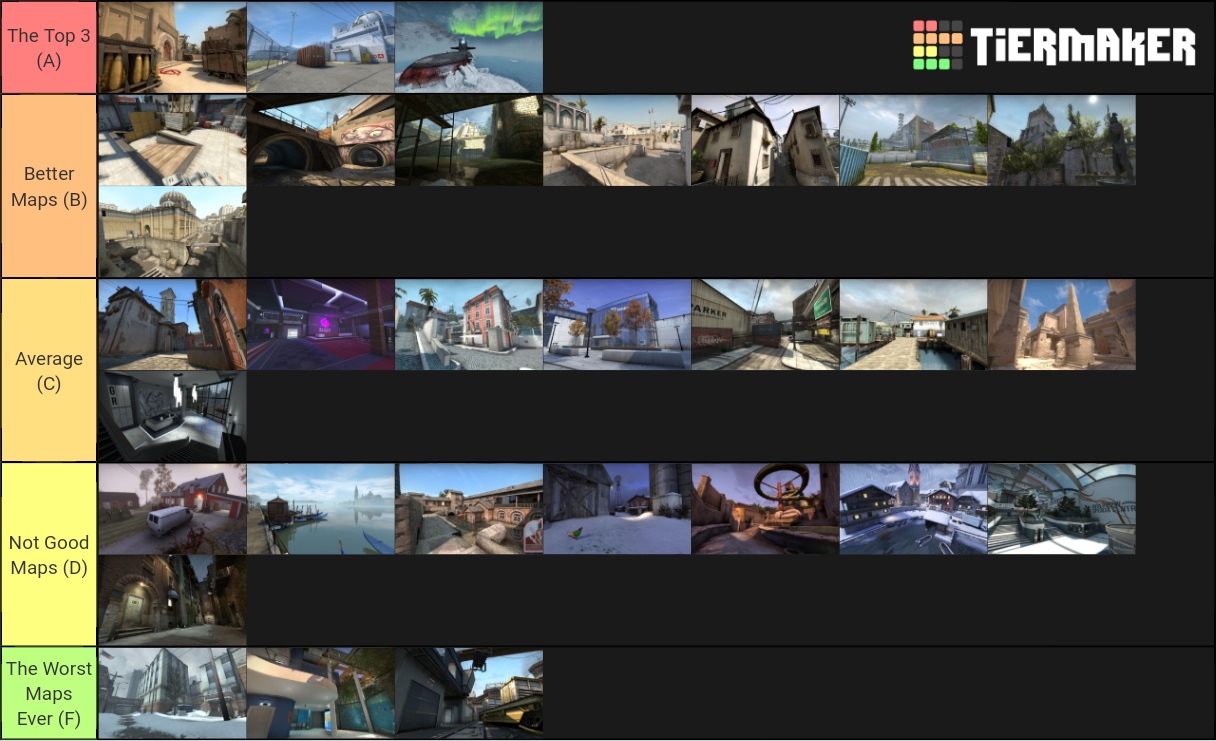 Counter-Strike: Global Offensive Map Ranking Tier List (Community ...