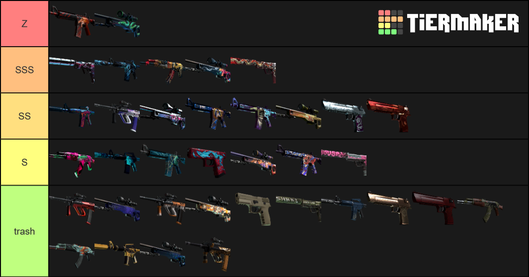 CSGO Best skins of all time Tier List (Community Rankings) - TierMaker