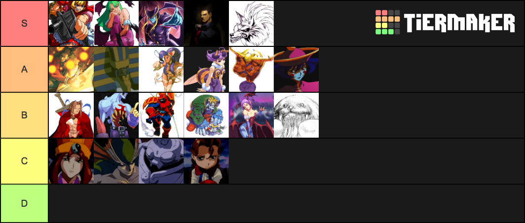 Darkstalkers characters Tier List (Community Rankings) - TierMaker