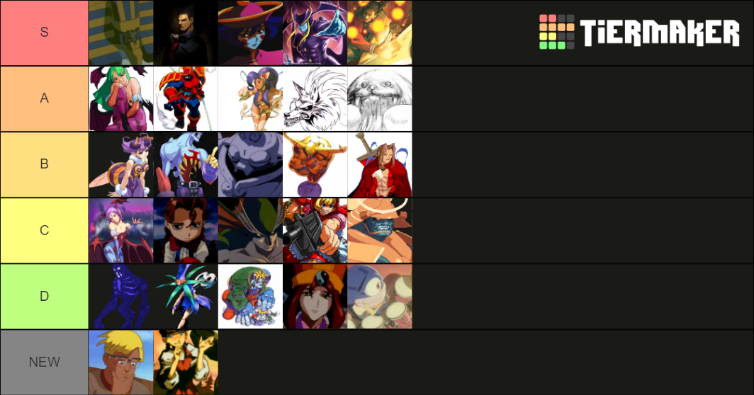 Darkstalkers characters Tier List (Community Rankings) - TierMaker