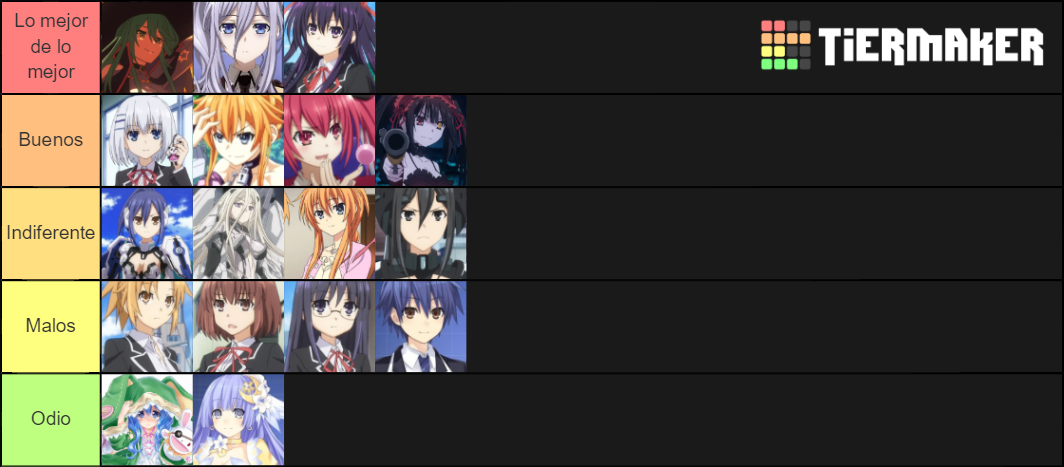 Date a live personajes Tier List (Community Rankings) - TierMaker