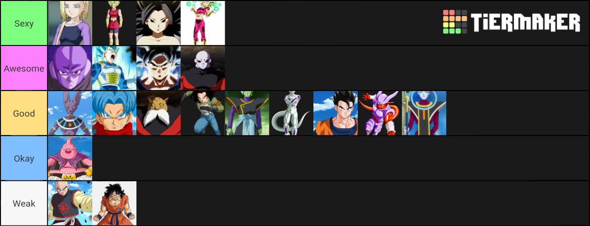 DBZ & DBS Character Ranking Tier List (Community Rankings) - TierMaker