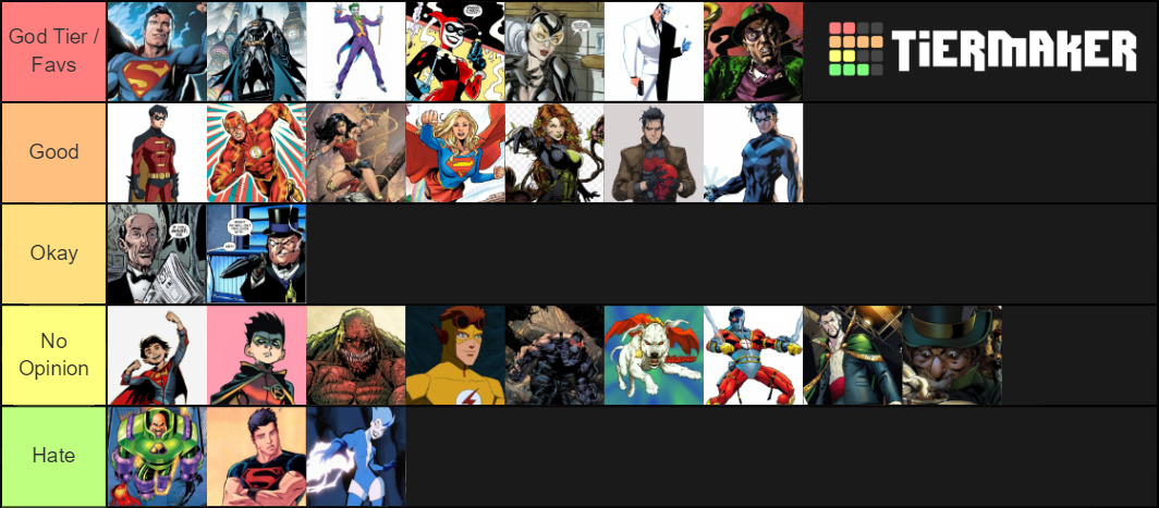 DC CHARACTERS Tier List (Community Rankings) - TierMaker