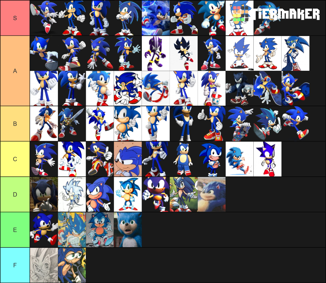 Designs of Sonic Tier List (Community Rankings) - TierMaker