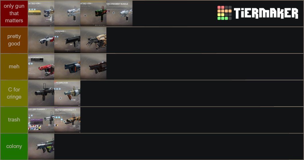Destiny 2 Grenade Launcher Tier List (Community Rankings) - TierMaker