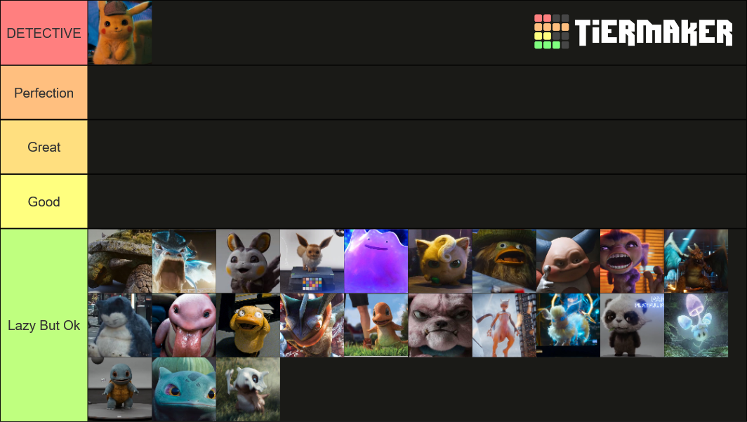 Detective Pikachu Pokemon Designs Tier List (Community Rankings ...