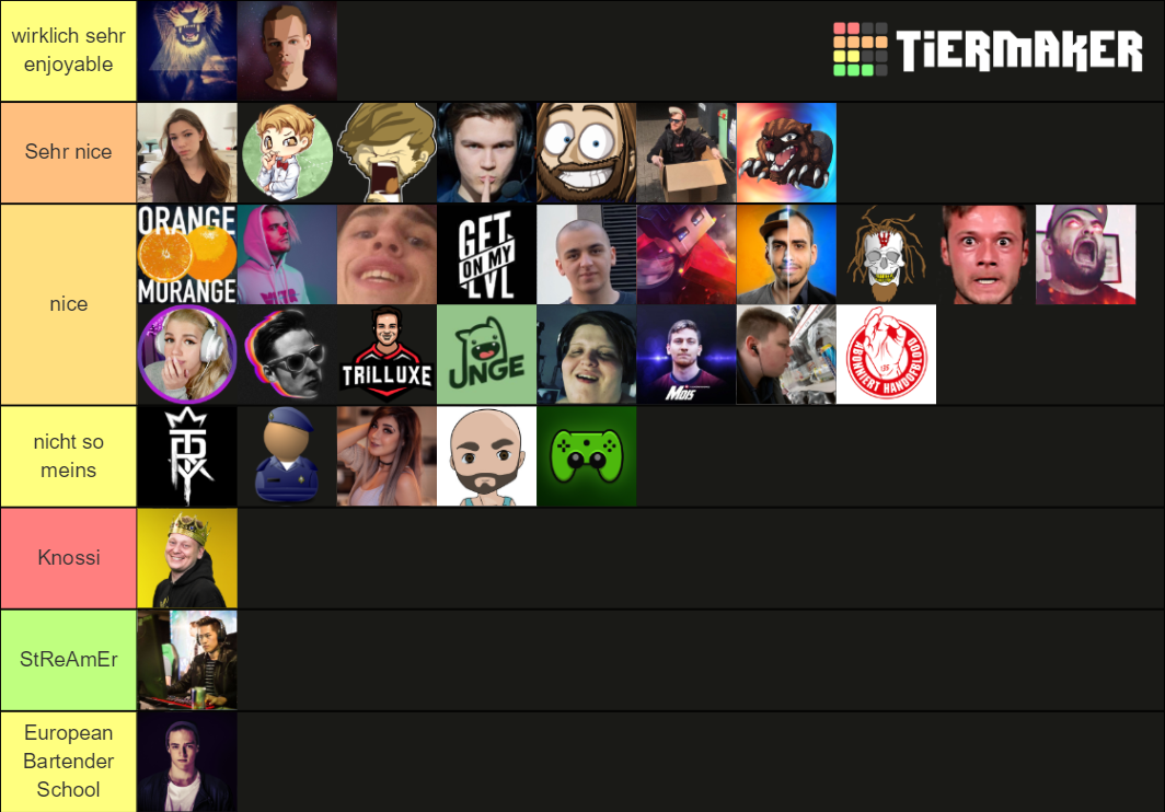 Deutsche Twitch Streamer Tier List (Community Rankings) - TierMaker Deutsche Twitch Streamer Tier List (Community Rankings) - TierMaker