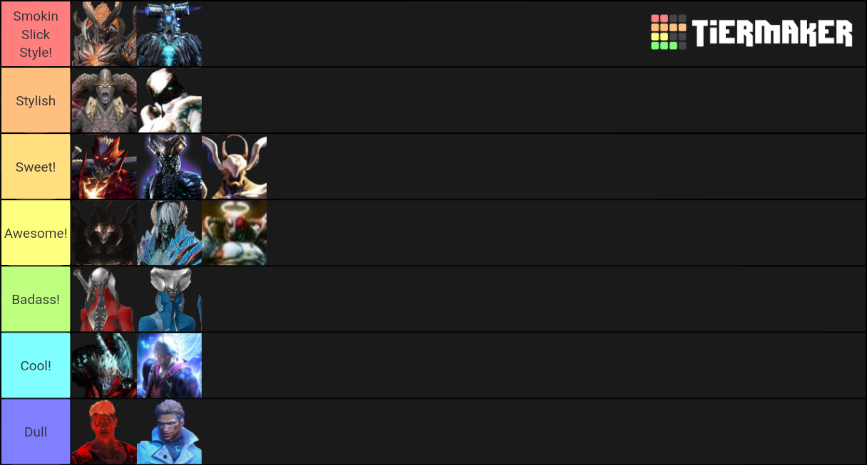 DMC Devil Trigger Design Tier List (Community Rankings) - TierMaker