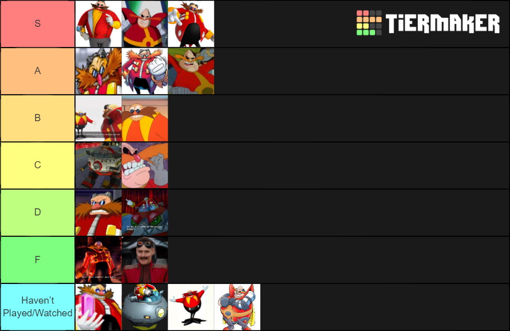Dr. Robotnik/Dr. Eggman Portrayals Tier List (Community Rankings) - TierMaker