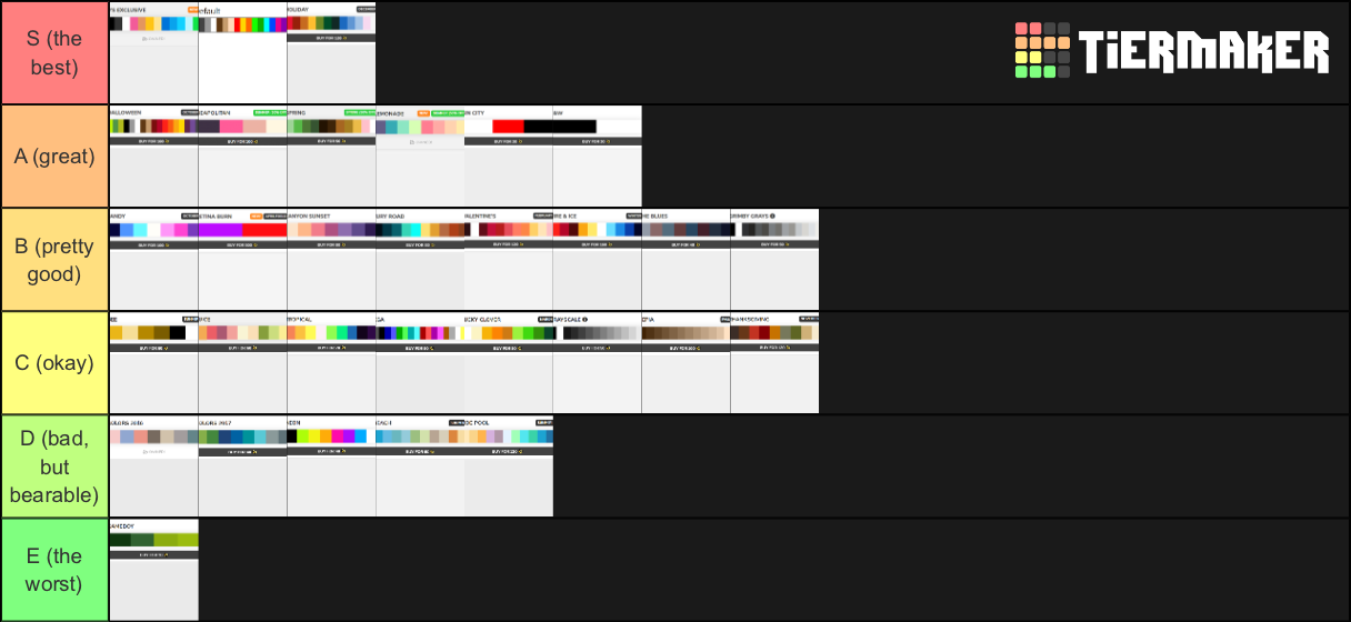 Drawception Palettes Tier List (Community Rankings) - TierMaker