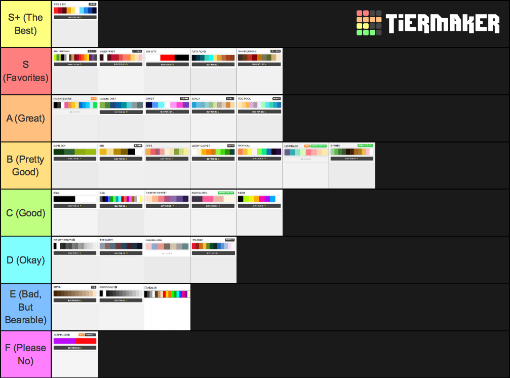 Drawception Palettes Tier List (Community Rankings) - TierMaker