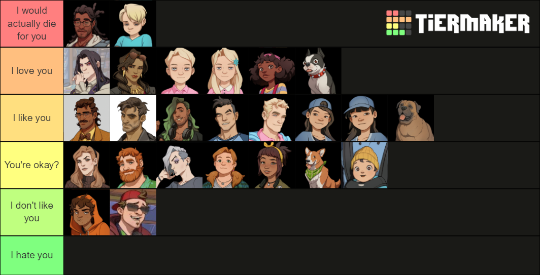 Dream Daddy characters Tier List (Community Rankings) - TierMaker