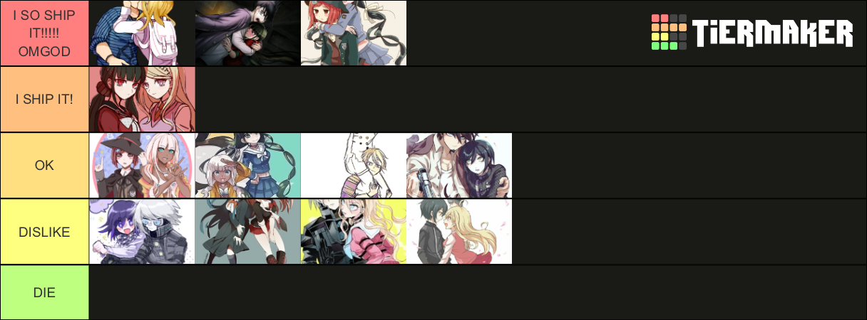 DRV3 SHIPS!!!!!!!!!!!! Tier List (Community Rankings) - TierMaker