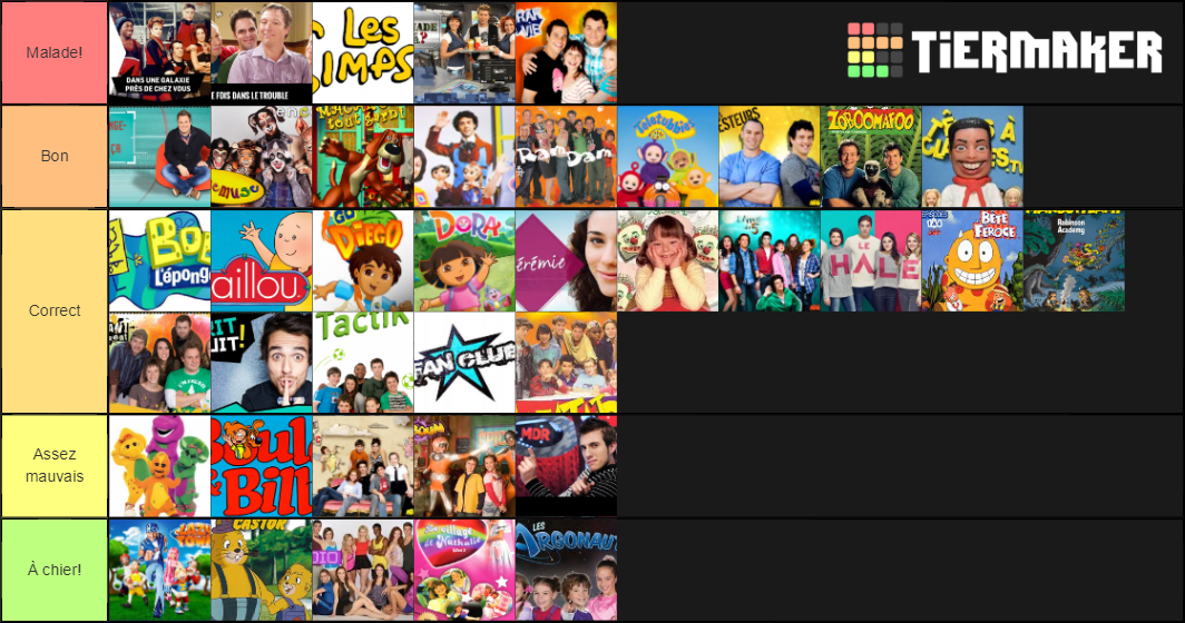 emission jeunesse quebecoise Tier List (Community Rankings) - TierMaker
