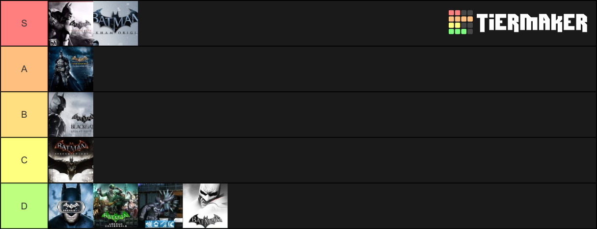 Every Batman Arkham Game Ever Tier List (Community Rankings) - TierMaker