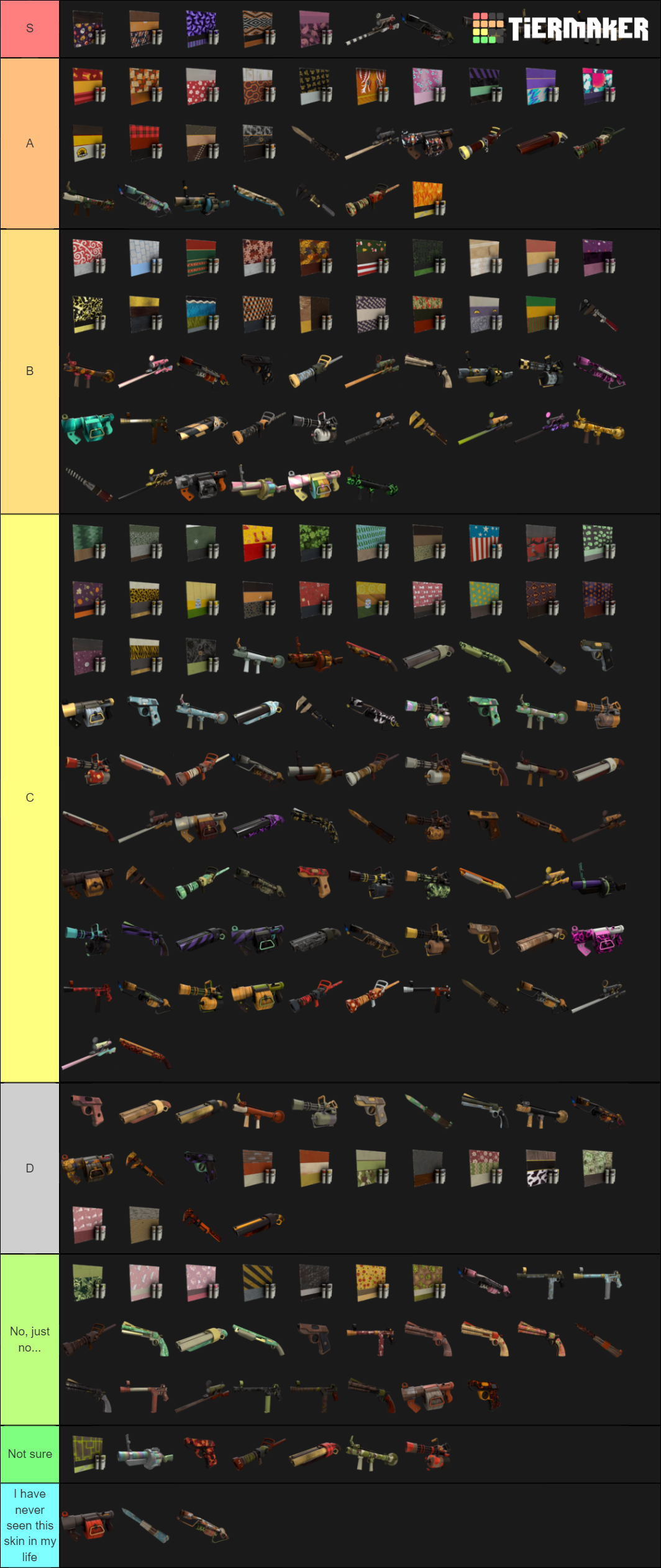 Every TF2 Skin Tier List (Community Rankings) - TierMaker