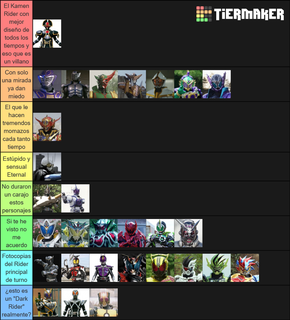 Evil/Villainous Kamen Riders Tier List (Community Rankings) - TierMaker