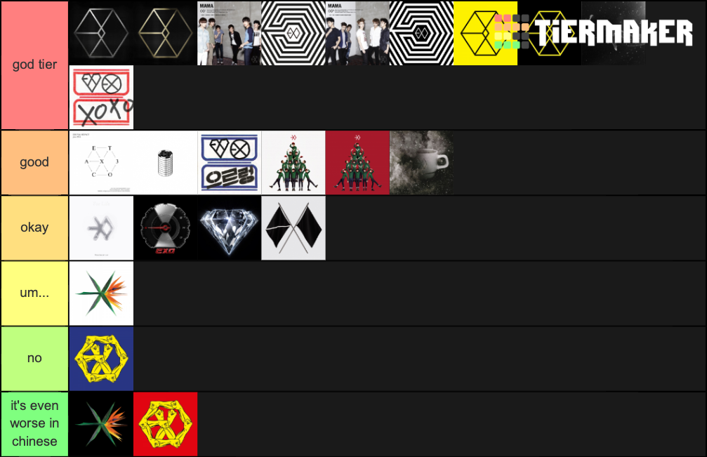 EXO Albums Tier List (Community Rankings) - TierMaker