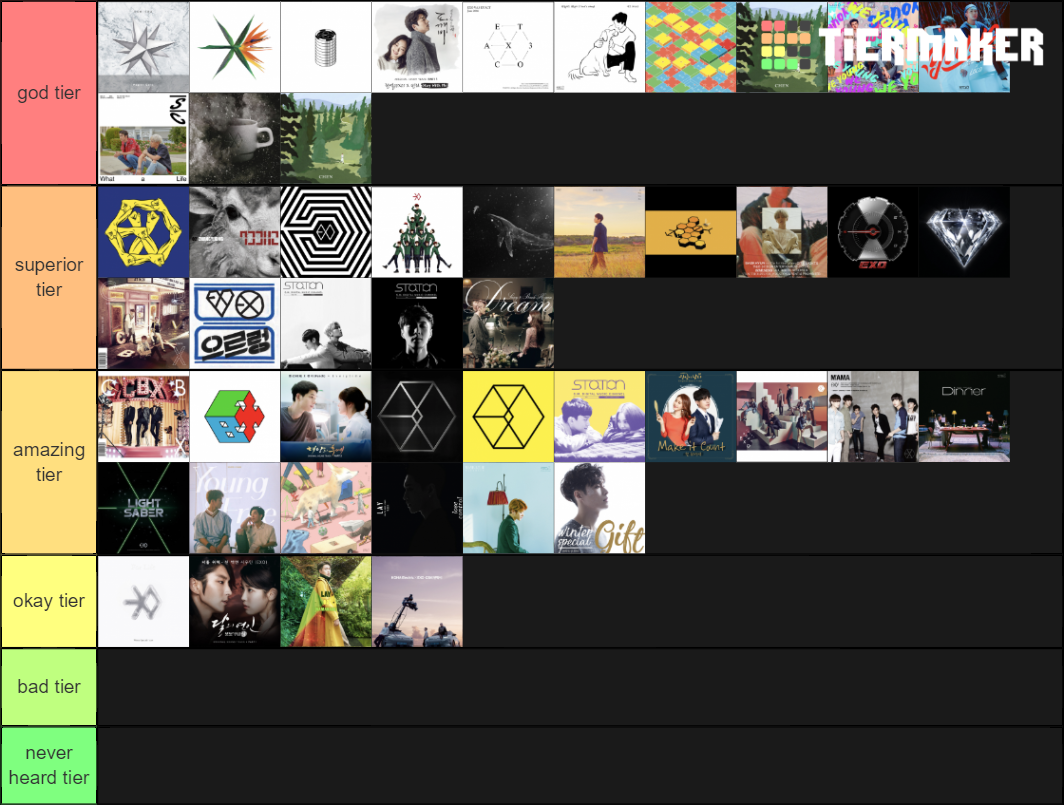 EXO Discography Tier List (Community Rankings) - TierMaker