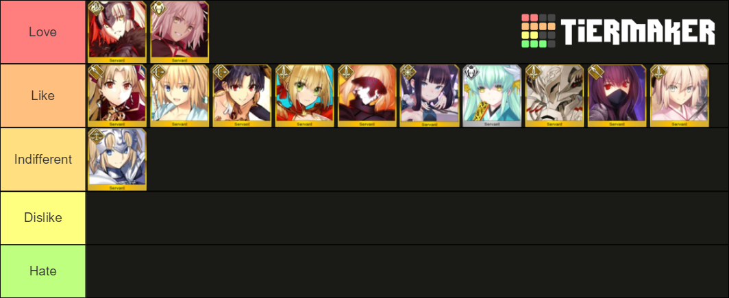 Fate Grand Order All Servants Tier List (Community Rankings) - TierMaker