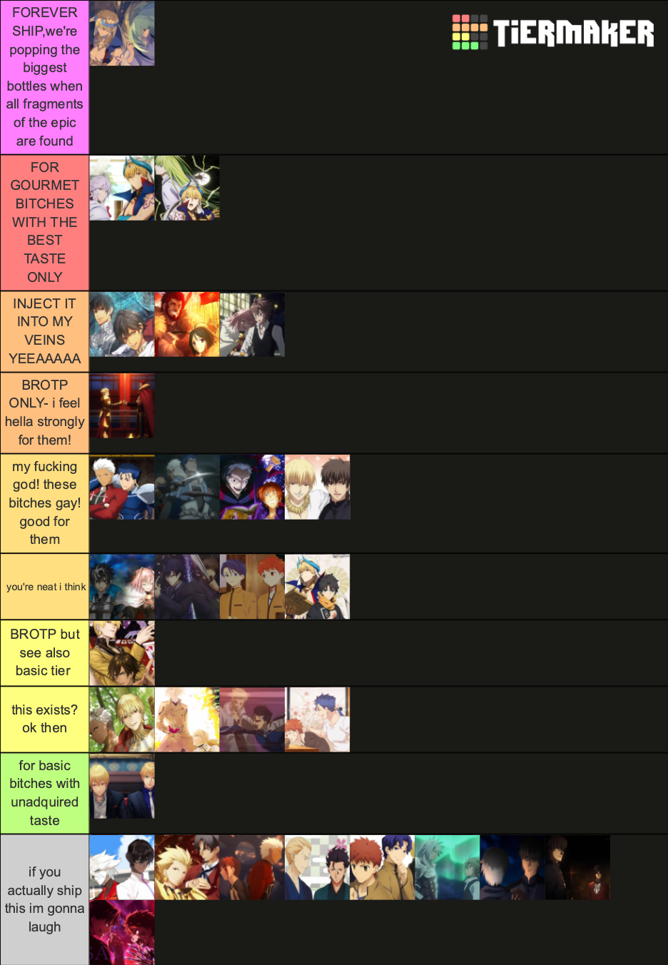 FATE MLM SHIPS TIER RANKING Tier List (Community Rankings) - TierMaker