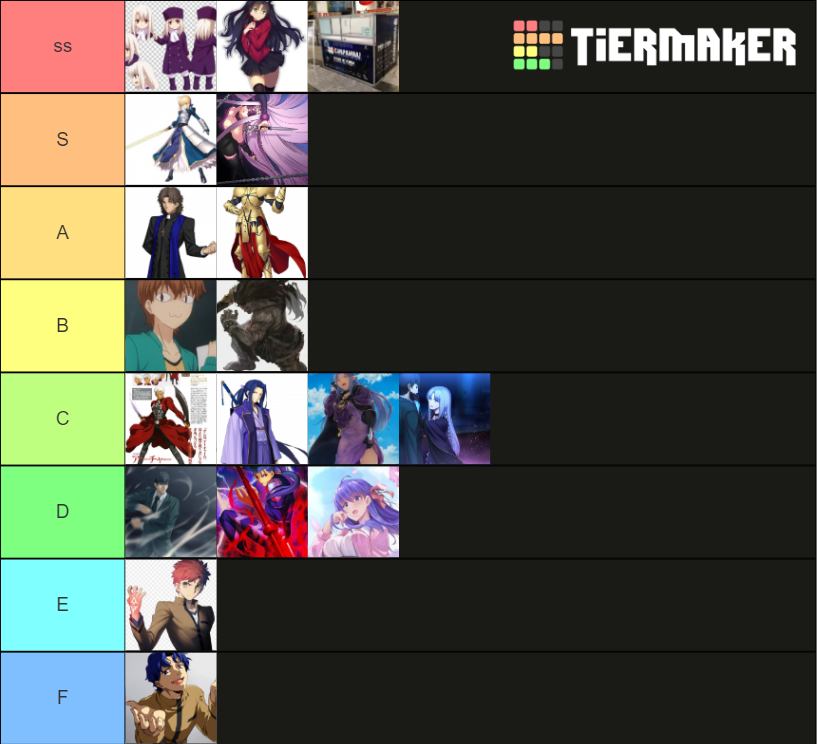 fate stay night Tier List (Community Rankings) - TierMaker